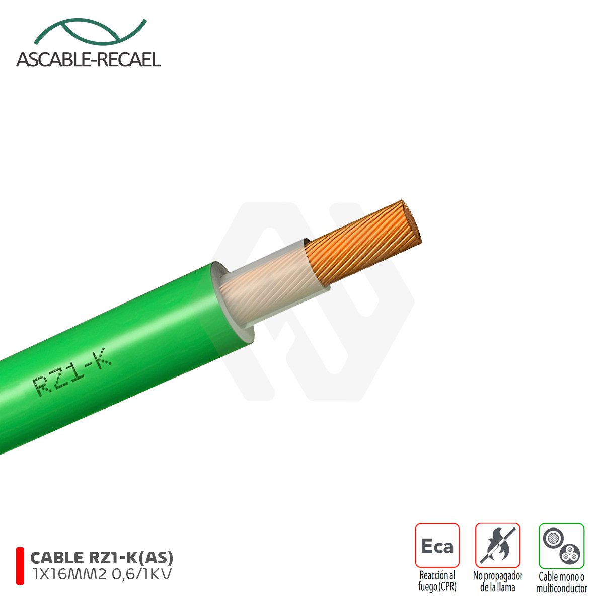 Cable RZ1-K 1X16MM2 Libre Halogeno 0,6/1 kV Ascable - Anyo Electric