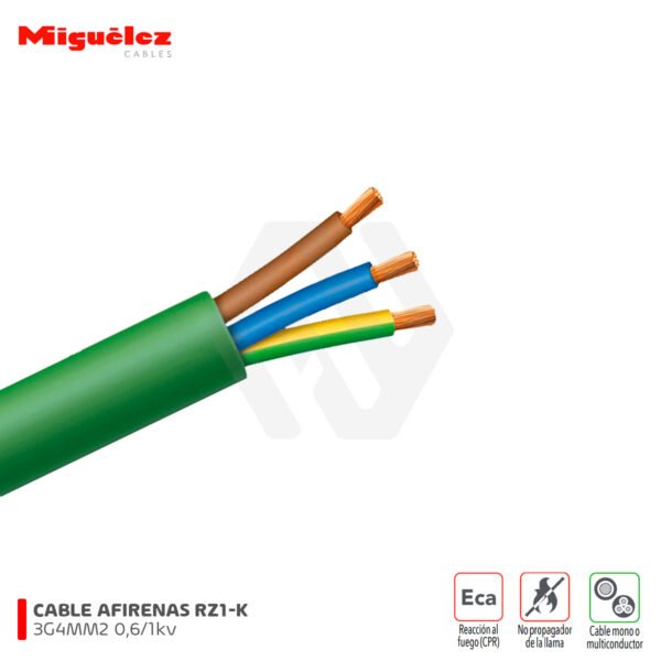 Cable Afirenas RZ1-K(AS) 3G4MM2 0,6/1 kV Miguelez - Anyo Electric